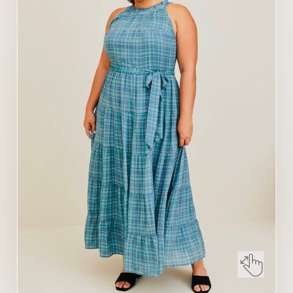 torrid | Dresses | Torrid Maxi Lindsay Plaid Blue Tiered Dress | Poshmark